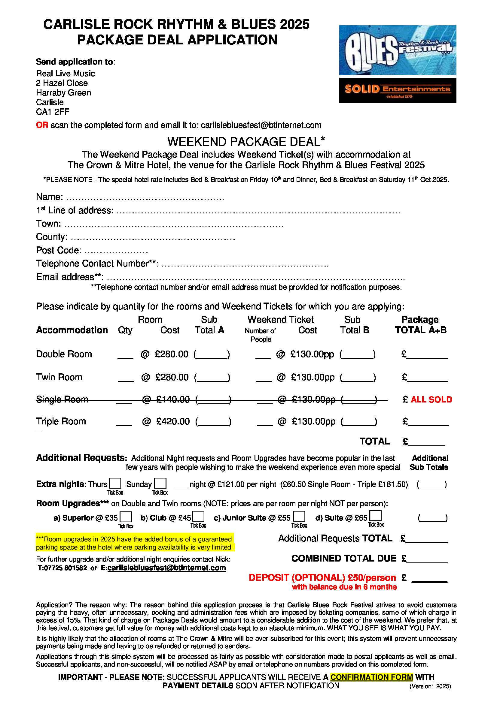 Package Deals 2026 – Carlisle Rock Rhythm & Blues Festival 2026